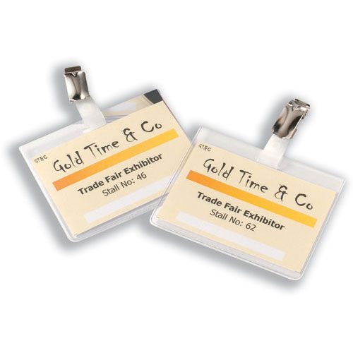 Durable Visitor Name Badge Set 60 x 90mm Pack 20 and 4 Insert Sheets ...