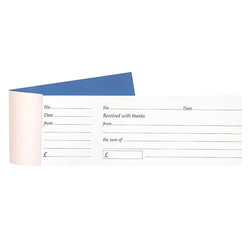 Cash Receipt Book Tear Off 80 Receipts 79x202mm - Hunt Office UK