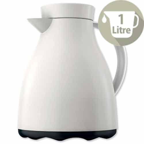 Emsa Mambo Vacuum Jug Easy Clean 1 Litre Liners Made of Glass White Ref ...