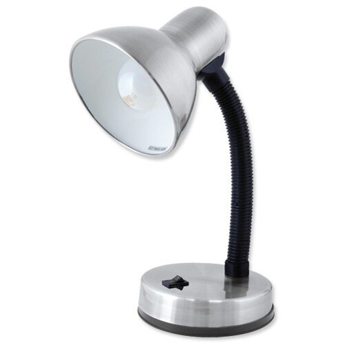 Searchlight Electric Flexible Neck Desk Lamp 40W Brushed Chrome L1105BC ...