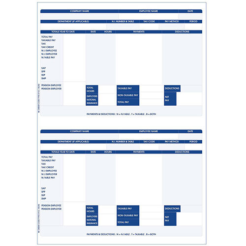 Iris Compatible A4 Payslip 2 per Sheet 1 x Pack of 1000 Payslips - Hunt ...
