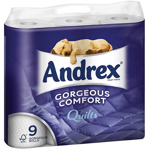 Andrex Quilted Toilet Tissue Paper Rolls 3-Ply 160 Sheets per Roll ...