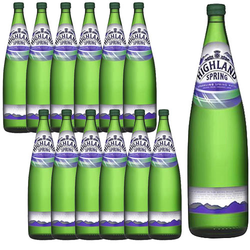 Highland Spring Sparkling Mineral Water 1L Glass Bottes Ref 390009 Pack ...