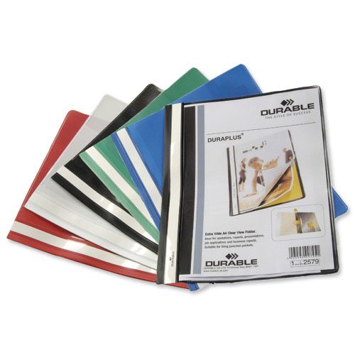 Durable Duraplus Quotation File PVC A4 White Pack 25 - Hunt Office UK