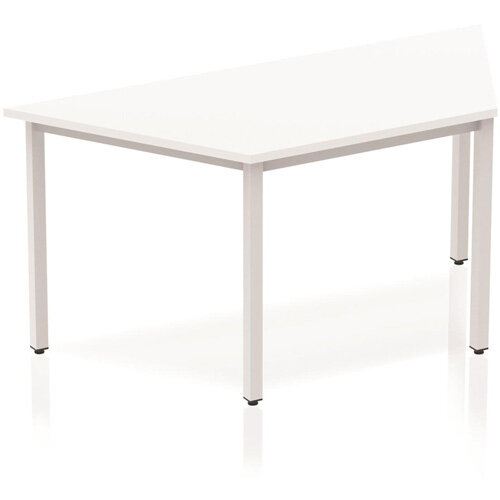 Impulse Modular Trapezoidal Table White with Silver Box Frame ...