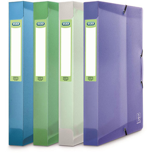 Elba 2nd Life A4 Document Box File Polypropylene 40mm Spine Assorted ...
