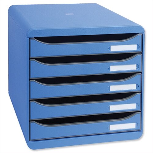 Ice Blue Filing Drawer Set Plastic A4+ 5 Drawers Each Multiform - Hunt ...