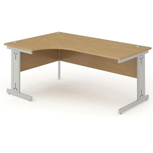 Impulse L-Shaped Left Hand Office Desk W1600xD1200/800xH730mm Silver ...