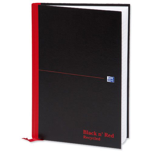 Black n Red A4 Recycled Book L67019 Casebound 192 Pages Pack 5 - Hunt ...
