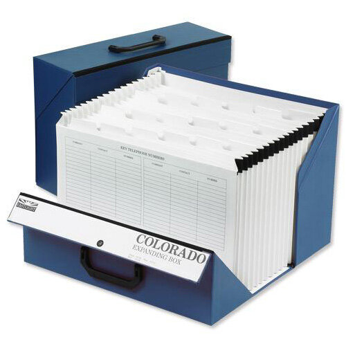 Rexel Colorado Expanding Box File A-Z Foolscap Blue Ref 31713EAST ...