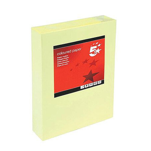 5 Star Multifunctional Yellow A4 Paper 80gsm Ream of 500 Sheets - Hunt ...