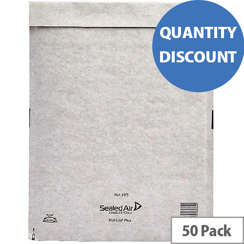 Mail Lite Plus Bubble Lined Size H/5 270x360mm Oyster White Postal Bags ...