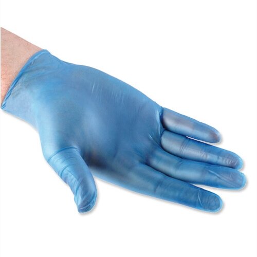 Polyco Blue Grip Vinyl Gloves Large Blue GL8333 Pack 100 - Hunt Office UK
