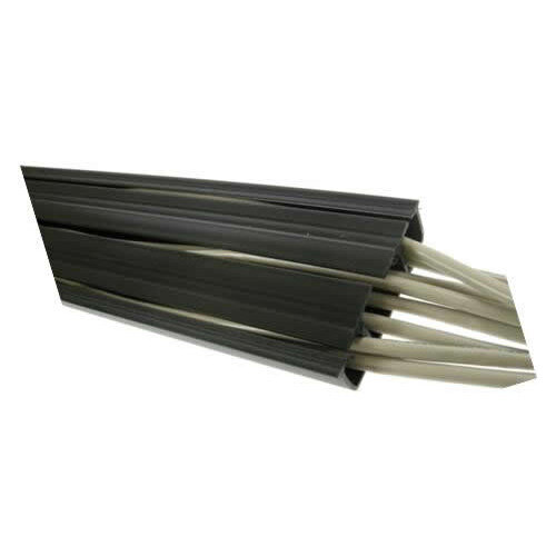 Black 3 Compartment Rubber Desk Trunking 3CDT2 - Hunt Office UK