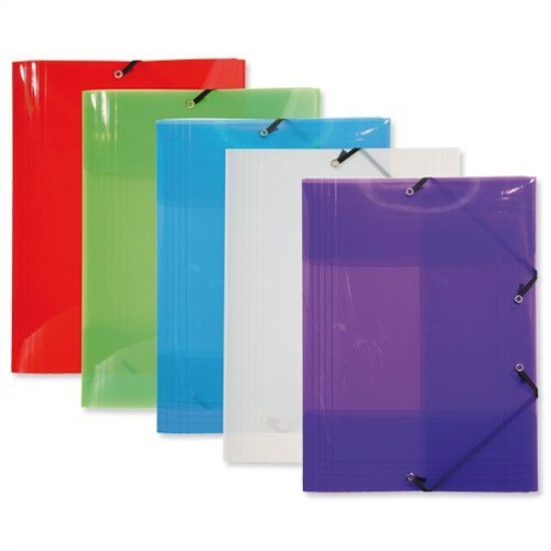 Exacompta Polypropylene Elasticated Three Flap Folder A4 Assorted ...