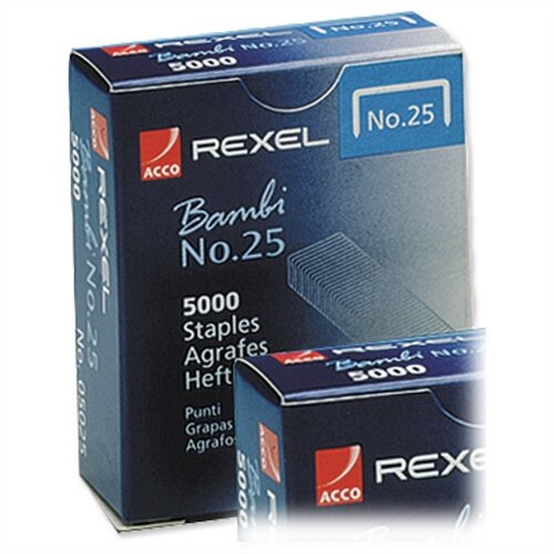 Rexel 25 Staples 4mm Pack 5000 - Hunt Office UK