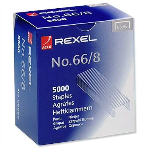 Rexel 66 Staples 8mm Pack 5000 - Hunt Office UK