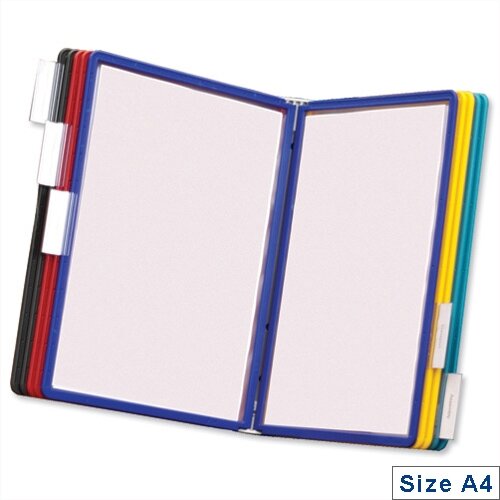 A4 Wall Display Unit Plastic 10 Panels Tabs and Brackets Assorted ...