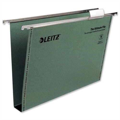 Leitz Foolscap Suspension File Green Recycled Pack 50 - Hunt Office UK