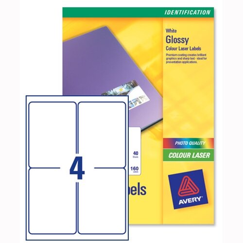 Avery L7769-40 Address Labels Colour 4 per Sheet 139 x 99.1mm 160 ...