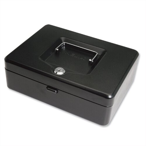 Cash Box 10 Inch Key Lockable 250mm Black 2 Keys Removable Coin Tray ...