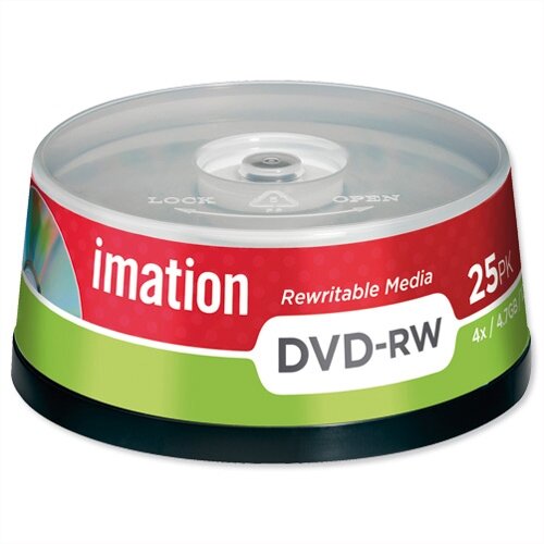 Imation DVD-RW Rewritable Disk on Spindle Pack 25 i21063 - Hunt Office UK