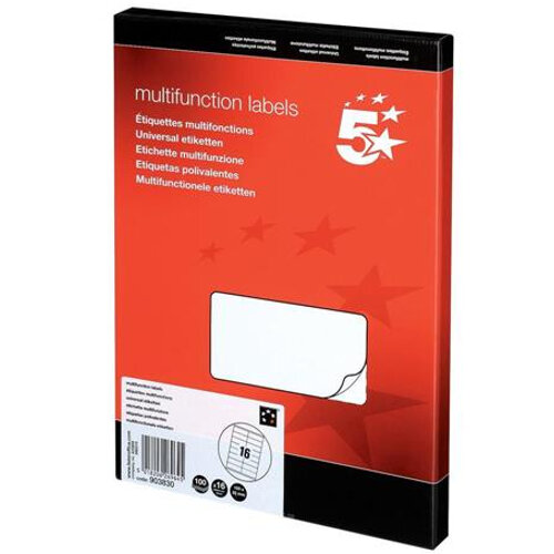 Multifunction 8 Per Sheet Labels 5 Star 105x71mm (800 Labels) - Hunt ...