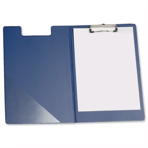 Foolscap Fold Over Clipboard Blue with Front Pocket 5 Star - Hunt Office UK