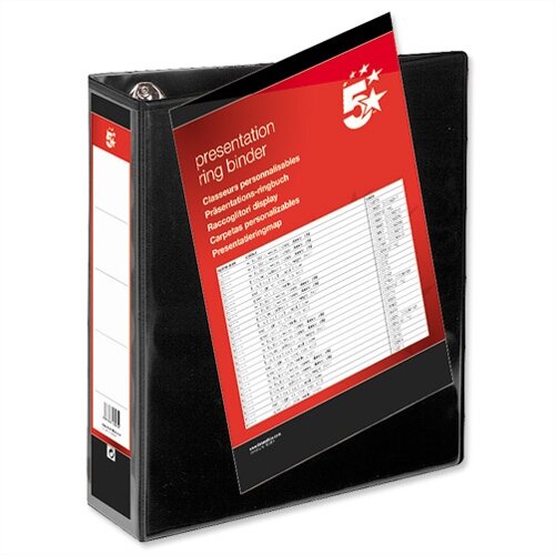 Black 4 Ring Presentation Binder 4 D Ring PVC 50mm A4 Pack 10 5 Star ...