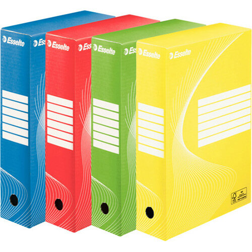 Esselte Standard Archive Boxes 80mm Assorted Pack of 10 - Hunt Office UK