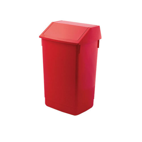 Addis 60L Flip Top Waste Bin Red Finish - Hunt Office UK
