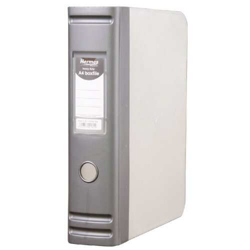Hermes HD 80mm Polypropylene Box File A4 2D-Ring Silver 8.BA4.006 ...