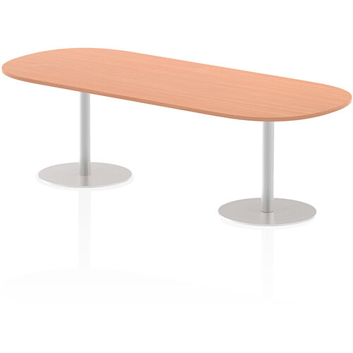 Italia Double D-End Boardroom Table With Trumpet Base W2400mm Top 725mm ...