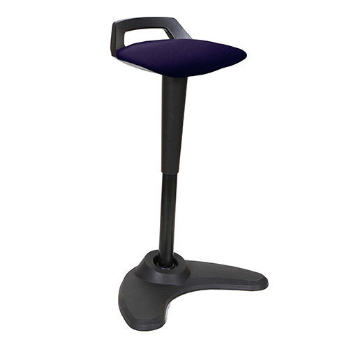Spry Sit-Stand Stool Black Frame Fabric Seat Purple - Hunt Office UK