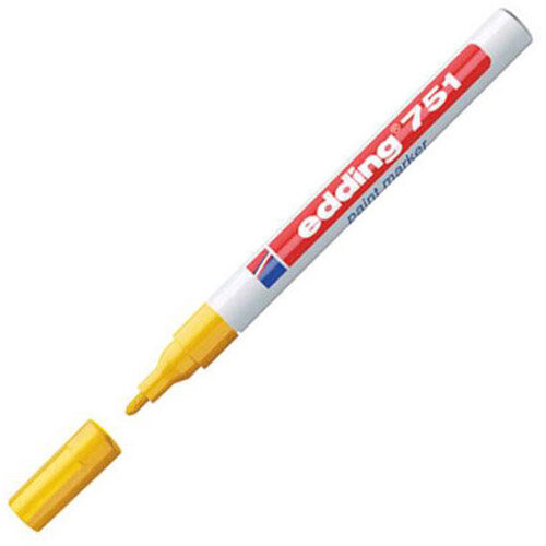 Edding Yellow Bullet Tip Paint Marker Pen Pack of 10 - Hunt Office UK