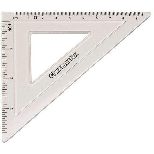Classmaster 45 Degree Set Square Clear Pack of 30 S45/30 - Hunt Office UK