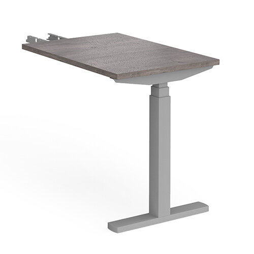 Elev8 Touch Sit-Stand Return Desk 600mm x 800mm - Silver Frame, Grey ...