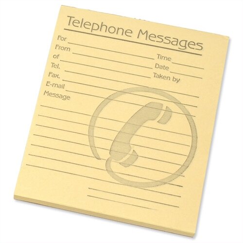 Telephone Message Pad Yellow 80 Sheets 127x102mm Pack 10 Challenge ...