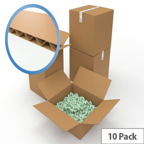 Packing Cardboard Boxes 635x305x330mm Buff (Pack 10) - Hunt Office UK