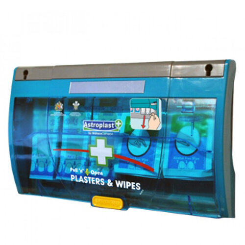 Pull 'n' Open Plaster Dispenser Blue Detectable & Wipes 1007029 - Hunt ...