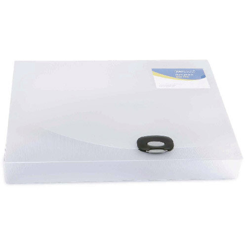 Rapesco A4 Plus Rigid Wallet/Box File 40mm Clear 0711 - Hunt Office UK