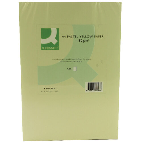 Q-Connect Yellow A4 Paper 80gsm Ream of 500 Sheets - Hunt Office UK