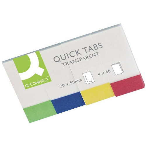 Q-Connect Quick Tabs 20x50mm Transparent 4 Pads of 40 KF01225 - Hunt ...