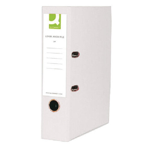 Q-Connect Lever Arch File A4 Polypropylene White - Hunt Office UK