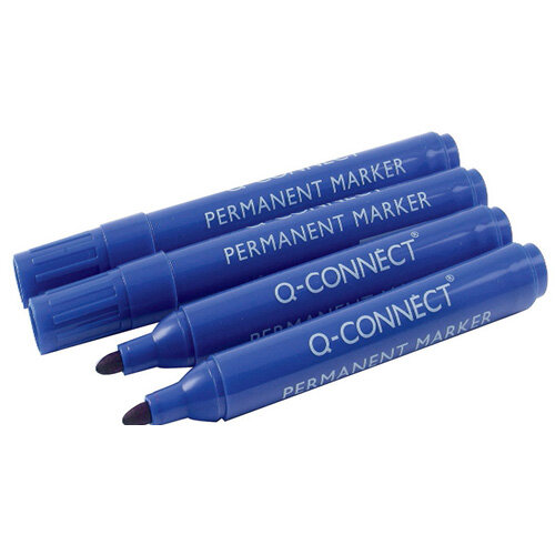 Q-Connect Permanent Marker Bullet Tip Blue Pack 10 - Hunt Office UK
