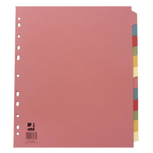 Q-Connect Extra Wide Subject Divider A4 12 Part KF76983 - Hunt Office UK