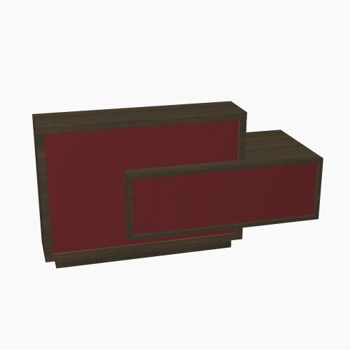 Foro Modern Design Reception Desk With High Gloss Burgundy Front and ...