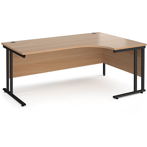 Maestro 25 Right Hand Ergonomic Desk 1800Mm Wide - Black Cantilever Leg ...