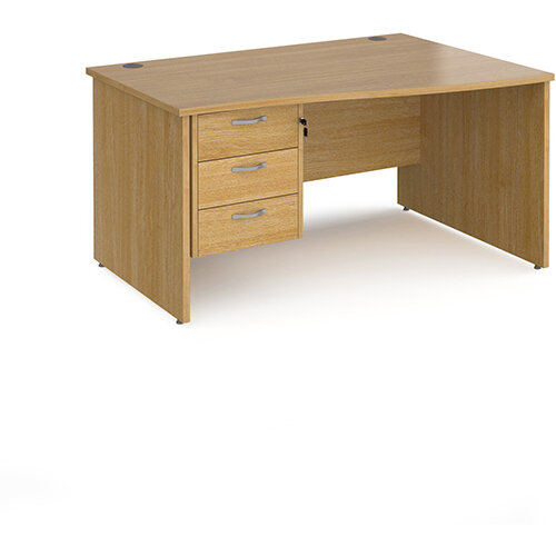 Maestro 25 Right Hand Wave Desk 1400Mm Wide With 3 Drawer Pedestal ...