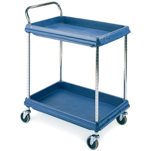 Deep ledge trolleys with 2 blue shelves 832 x 546mm 2-Tier Blue 322442 ...